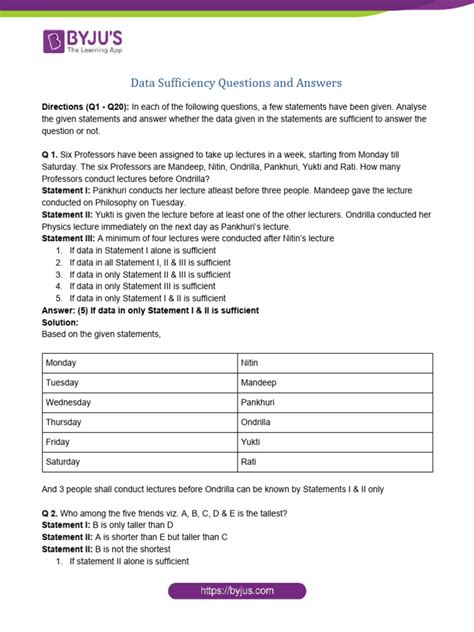 Data Sufficiency Questions And Answers Pdf Human Communication Linguistics