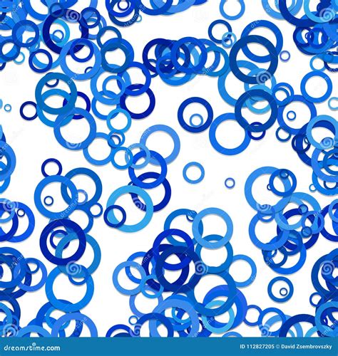 Abstract Seamless Random Circle Pattern Background Vector Design From Blue Rings Stock Vector