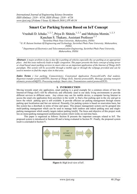 Smart Car Parking System Based On Iot Concept Pdf