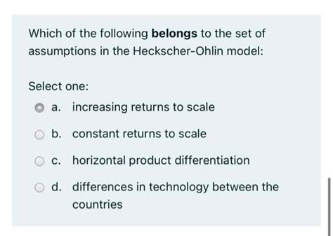 Solved In A Standard Ho Model The Input Output Matrix A