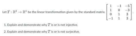 Solved Let T R R Be The Linear Transformation Given By The Chegg Com