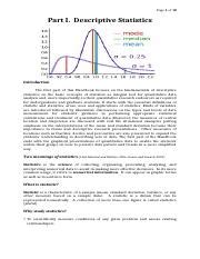 Part I Of Lecture Notes On Descriptive Statistics Docx Page 1 Of 18