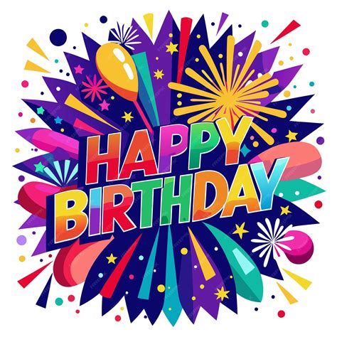 생일 축하 타이포그래피 터 일러스트레이션 프리미엄 벡터