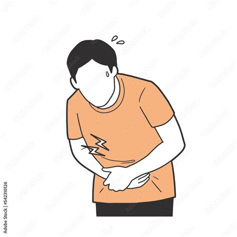 복통 남자 질환 증상 상태 환자 일러스트 Stock Illustration Adobe Stock
