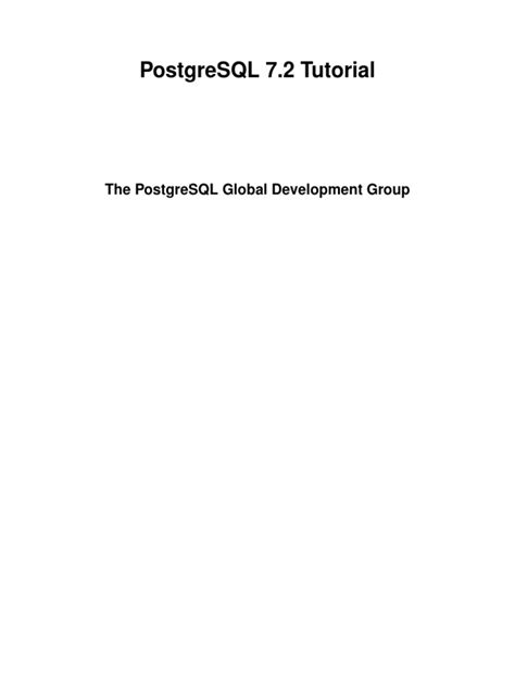 Postgeesql7 2 Pdf Postgre Sql Databases
