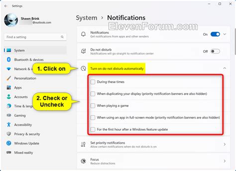 Turn On Or Off Do Not Disturb For Notifications In Windows 11 Windows 11 Forum