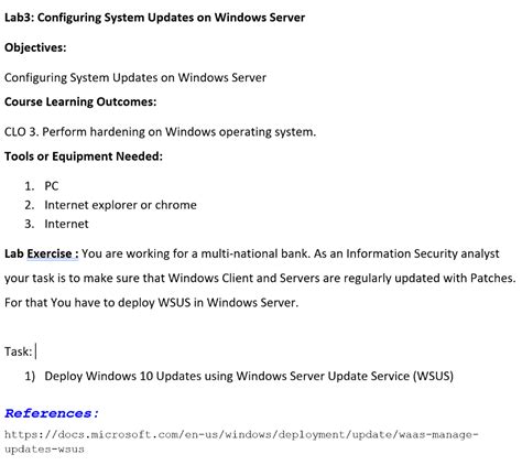 Lab3 Configuring System Updates On Windows Server