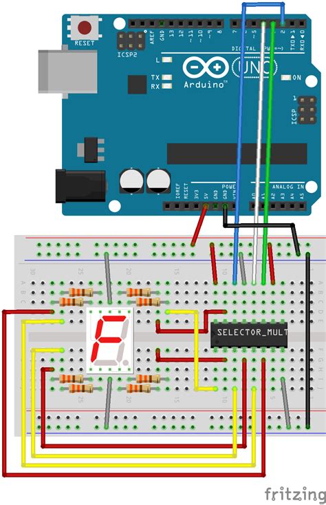 Arduino Node jsで8ビットシフトレジスタ SN74HC595N を使って7セグLED C 551SRD を09までカウント
