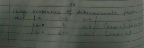 Using Properties Of Determinants Proventhat Left Begin Array L L