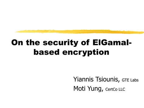 ppt on the security of elgamal based encryption powerpoint