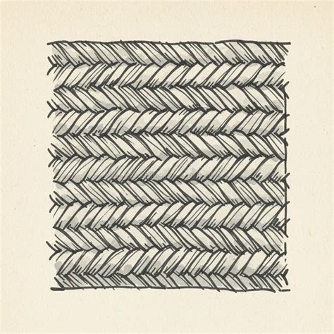 A Detailed Sketch Of A Herringbone Weave Pattern Featuring Diagonal
