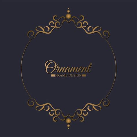우아한 금색 장식 프레임 디자인 배경 프리미엄 벡터