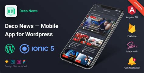 Deco News Ionic 5 Mobile App For Wordpress Angular 10 Sass Firebase Admob Onesignal By Decoui