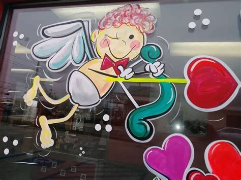 Valentines Day Window Painter Chick Painted Window Art Valentines