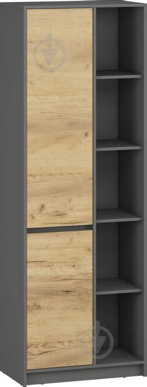 ᐉ Шафа пенал Грейд відкрита Ален 700x2000x400 мм дуб крафт золотий графіт • Краща ціна в Києві