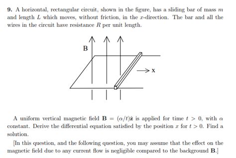 solved 9 a horizontal rectangular circuit shown in the