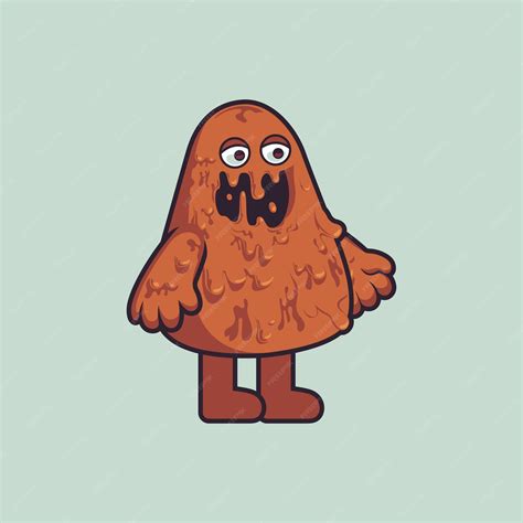 Premium Vector Vector Cute Mud Monster Character Cartoon Vector Icon Illustration