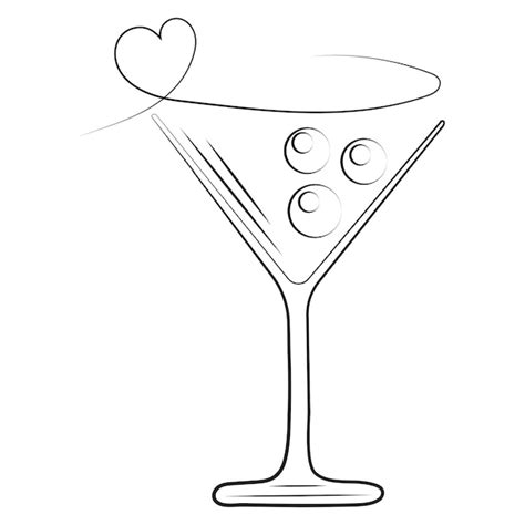 Martini Line Drawing Vectors And Illustrations For Free Download