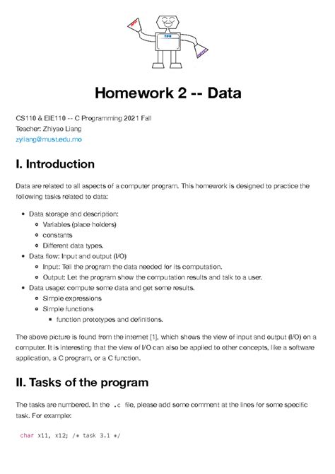 Hmk Cs Eie Fall Homework Data CS EIE C Programming Fall Teacher