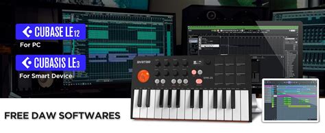 Amazon Com HXW Portable Bluetooth MIDI Keyboard Controller With 25 Key 9 Backlit Beat Pads