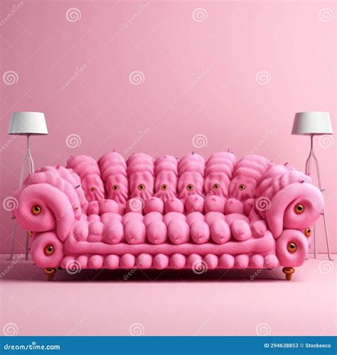 Pink 3d Couch By Johann Jurgen Oehlaa Humorous Imagery And Baroque