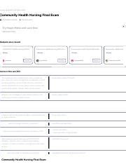Community Health Nursing Final Exam Flashcards Quizlet Pdf Science Medicine Public Health
