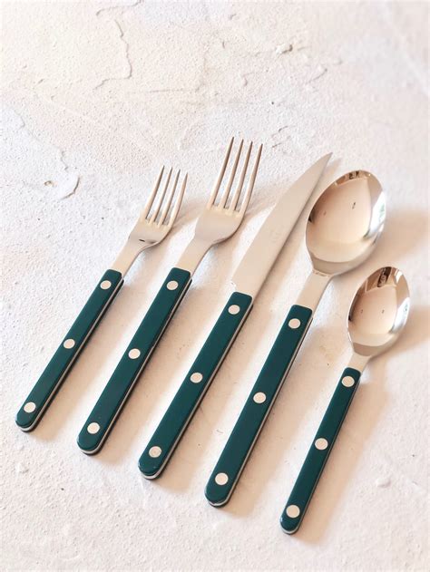 Bistro Teal Flatware 5 Piece Set By Sabre