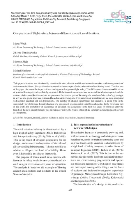 Pdf Comparison Of Flight Safety Between Different Aircraft Modifications