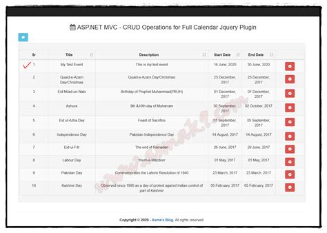 Event Manager Using Aspnet Mvc And Jquery Full Calendar Plugin Asmas Blog