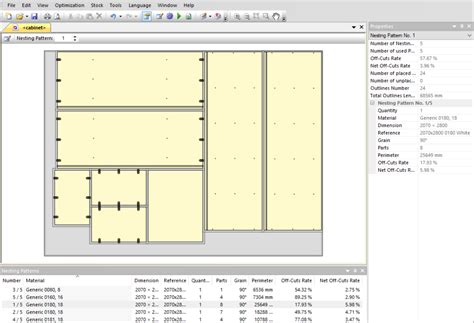 Optinest Nesting Patterns And Optimization Report Wood Designer
