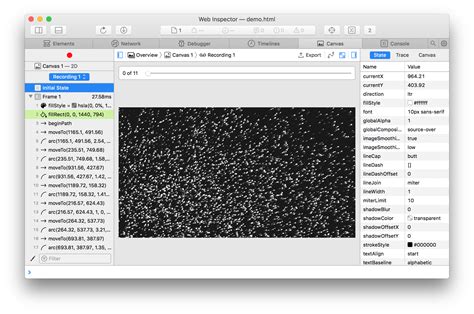 Canvas Debugging Webkit