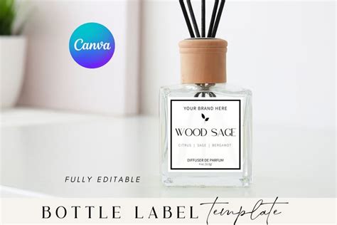 Reed Diffuser Label Template Editable Product Label Template Diy