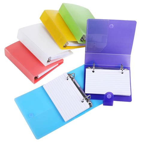 6 PCS Index Card Binder With Dividers Index Card Holders In 6 Colors With 50 Pages Sheets