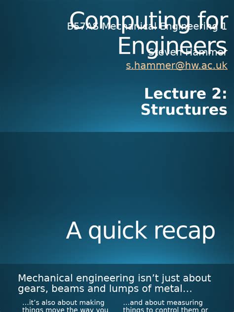 B57as Computing For Engineers Lecture 2 Structures Pdf Boolean