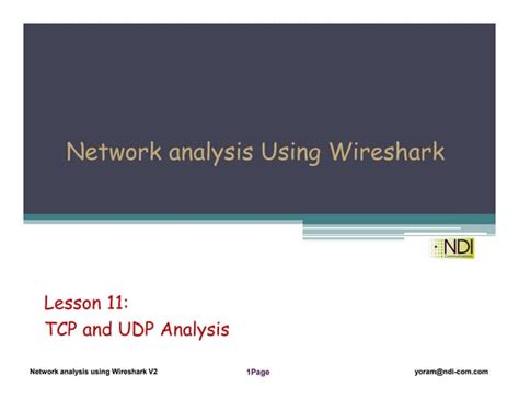 network analysis using wireshark lesson 11 tcp and udp analysis ppt
