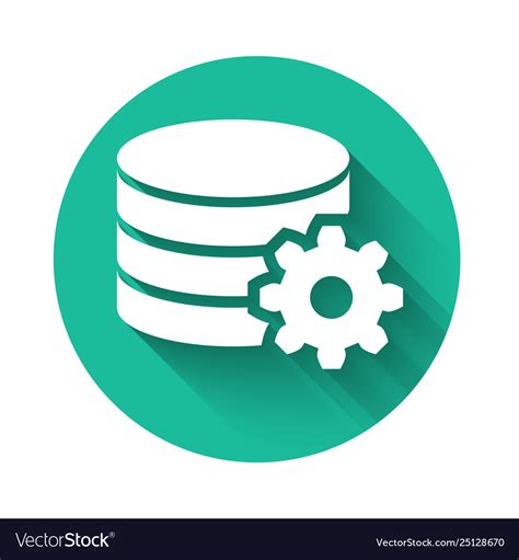 White Setting Database Server Icon Isolated Vector Image