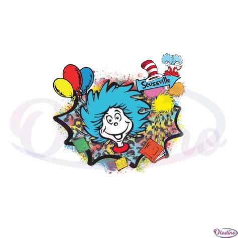 thing 1 thing 2 cat in the hat dr seuss png sublimation designs