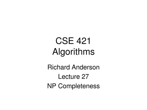 Ppt Cse 421 Algorithms Powerpoint Presentation Free Download Id230787