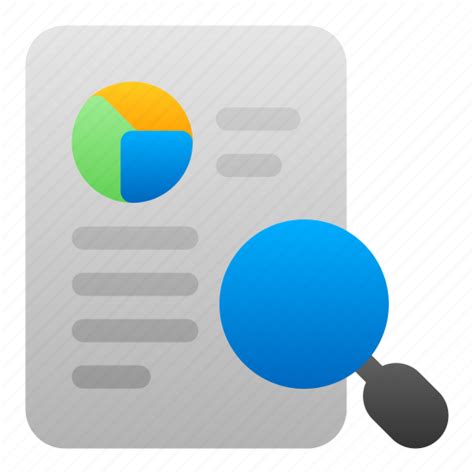 Report Analytics Magnifying Glass Pie Chart Research Icon