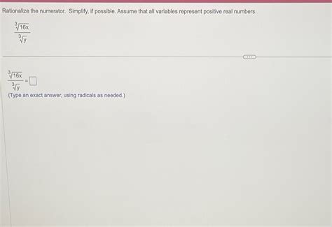 solved rationalize the numerator simplify if possible