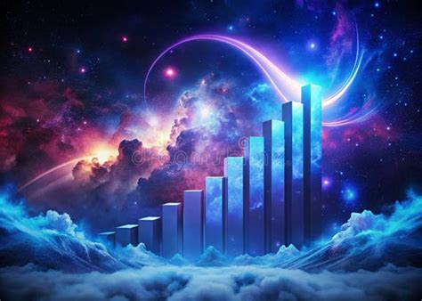Blue Ascending Graph A Surreal Visual Representation Of Abstract Financial Growth And