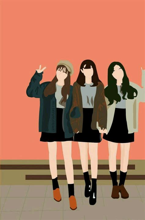 دانلود تصویر زمینه مینیمال چند دختر با یونیفرم مدرسه