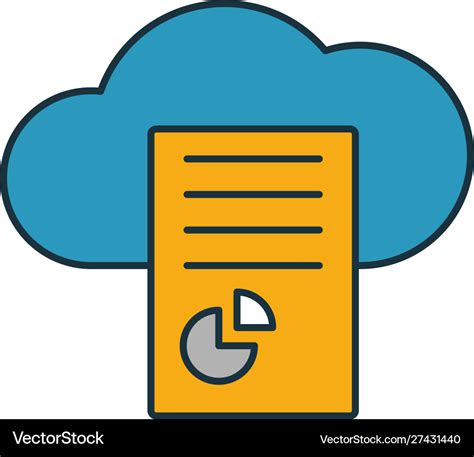 Cloud Report Icon Outline Filled Creative Element Vector Image