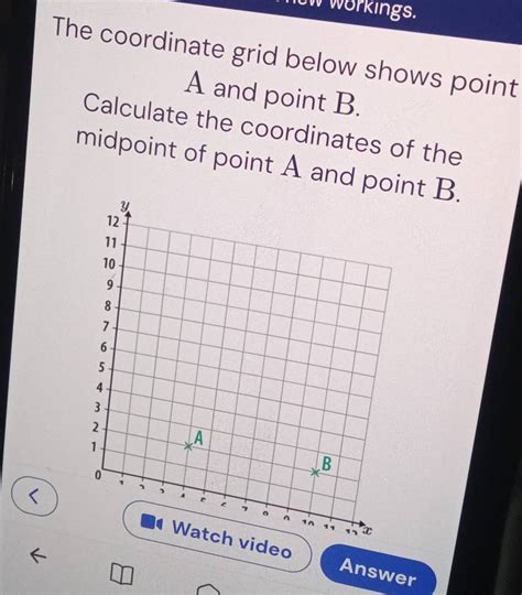 solved ew workings the coordinate grid below shows point a and point