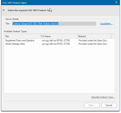 Ogc Web Feature Service Wfs