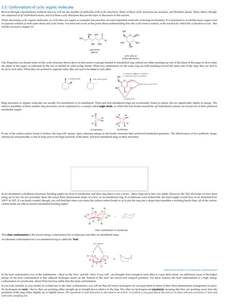 33 Conformations Of Cyclic Organic Molecules Chemistry Libretexts