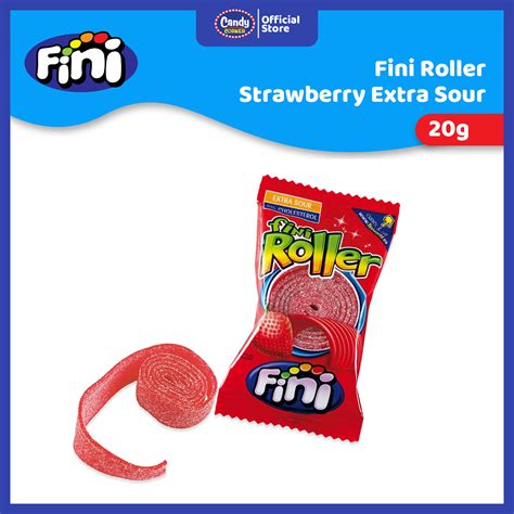 Fini Roller Strawberry Extra Sour Belts Candy 20g Candy Corner