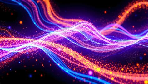Abstract Colorful Waves Of Light And Particles Stock Illustration Illustration Of Light