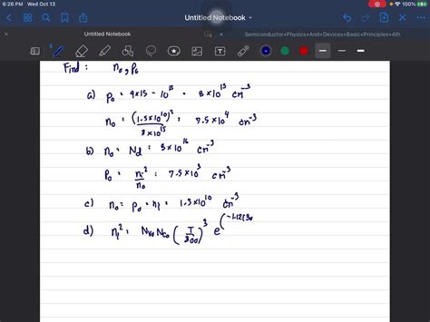 Solveddetermine The Equilibrium Electron And Hole Concentrations In