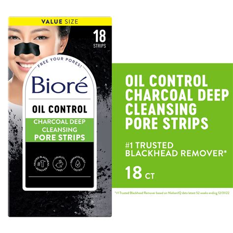 Biore Charcoal Pore Strips Blackhead Remover Deep Cleansing Nose